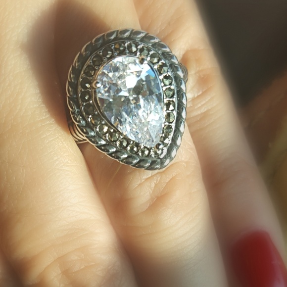 Felicia Design | Jewelry | Felicia Design Crystal And Marcasite Ring ...